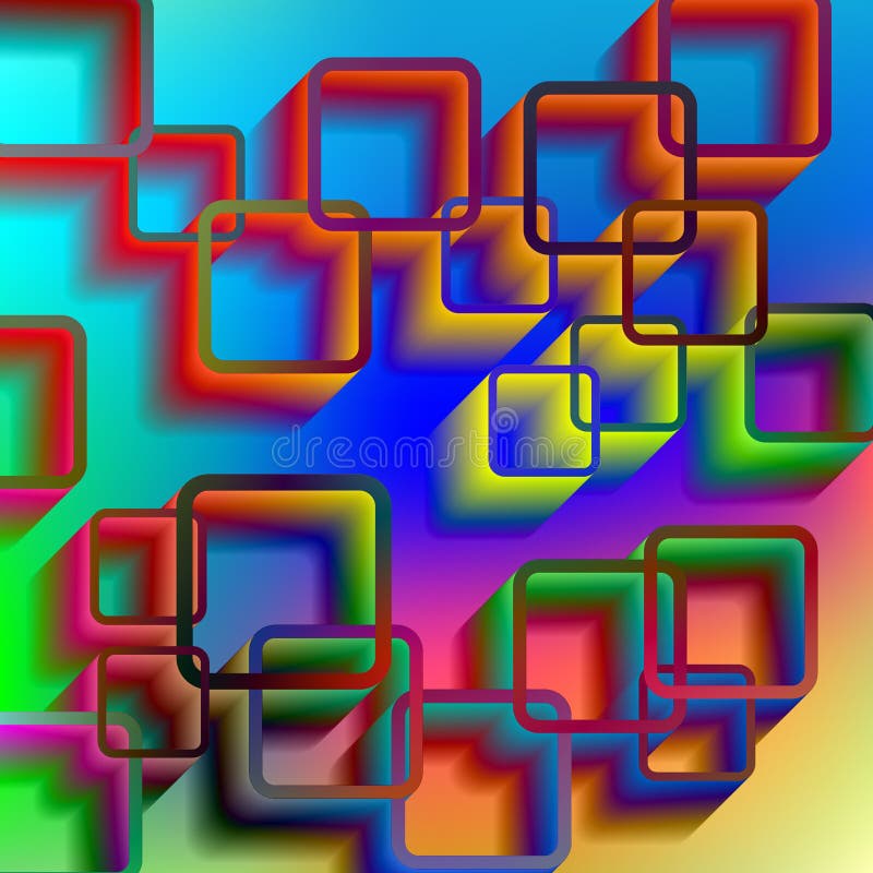 Neon Squares on a Colorful Background. Stock Vector - Illustration of ...