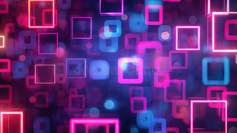 Neon squares effect stock illustration. Illustration of card - 309003575