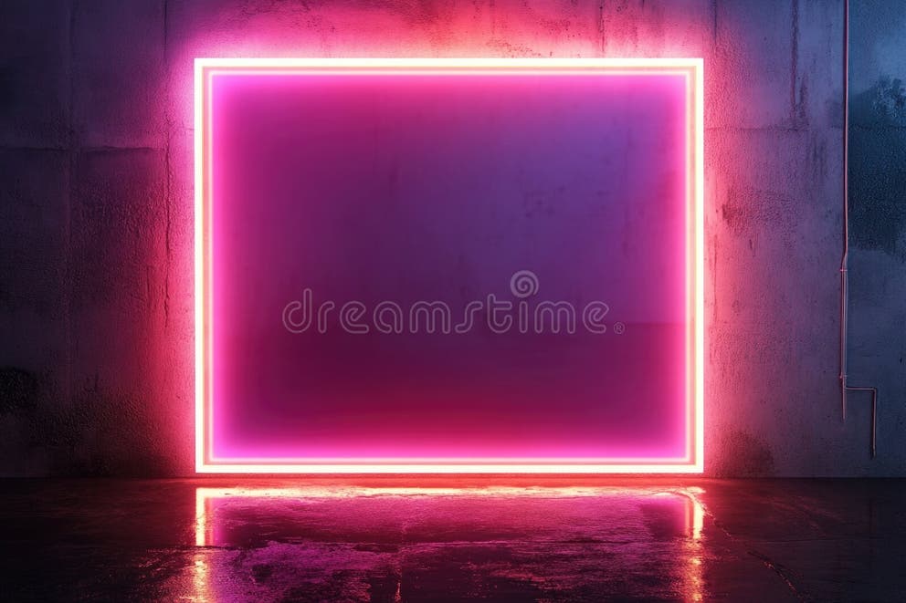 Neon Squares with Reflection Stock Photo - Image of squares, vibrant ...