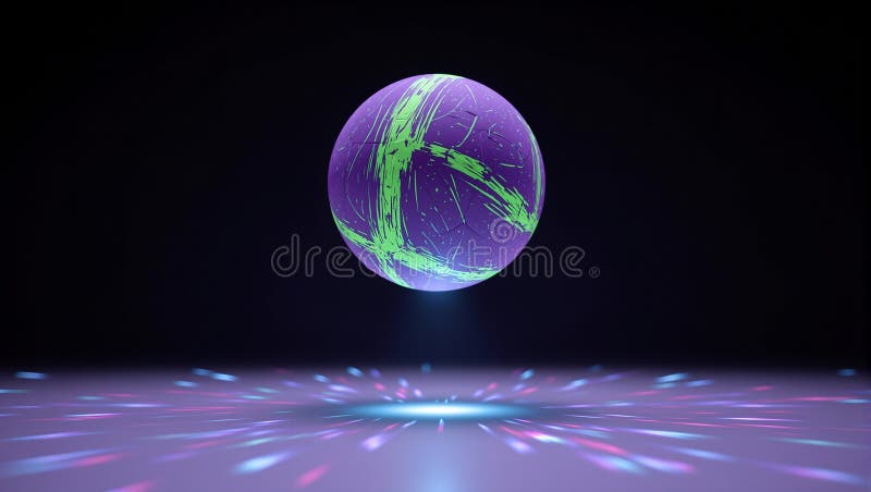 Neon Squash Ball Bouncing with Streaks of Light Stock Illustration ...