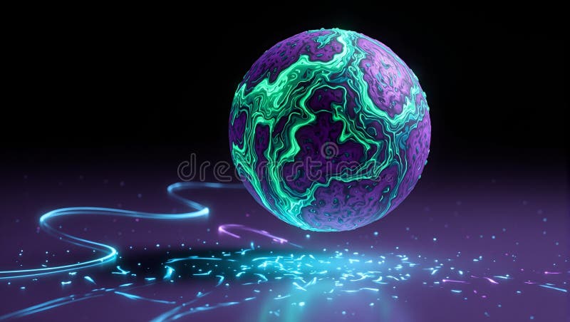 Neon Squash Ball Bouncing with Streaks of Light Stock Illustration ...
