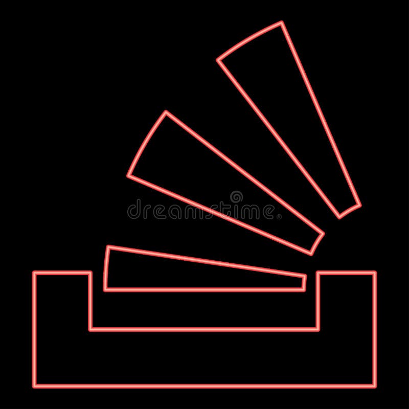 Neon Stacking the Tray Red Color Vector Illustration Image Flat Style ...
