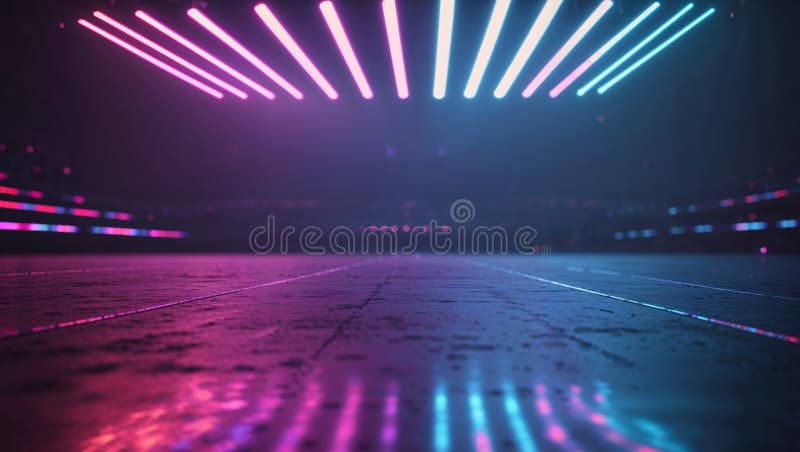 Neon Stage Lights Illuminate Empty Concert Floor Stock Photos - Free ...