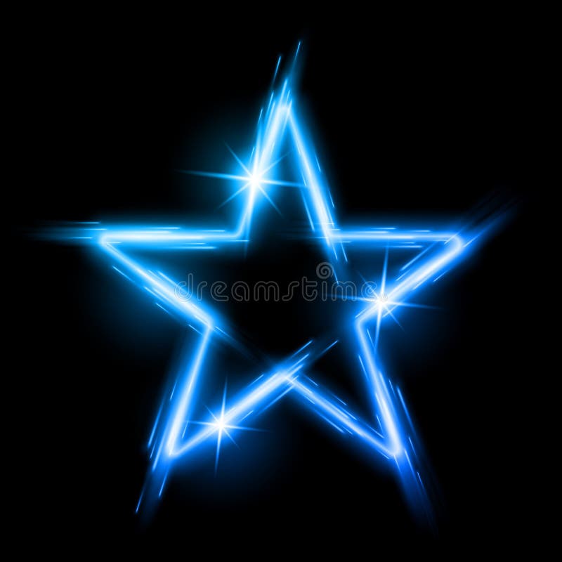 Neon star stock vector. Illustration of backdrop, abstract - 50734359
