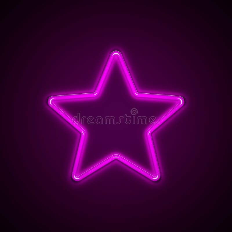 Neon Star. Glowing Star. Neon Light Design. 3D Rendering. Stock ...