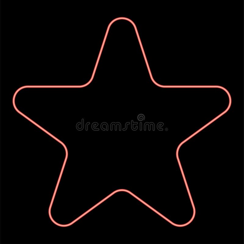 Neon Star Red Color Vector Illustration Flat Style Image Stock Vector ...