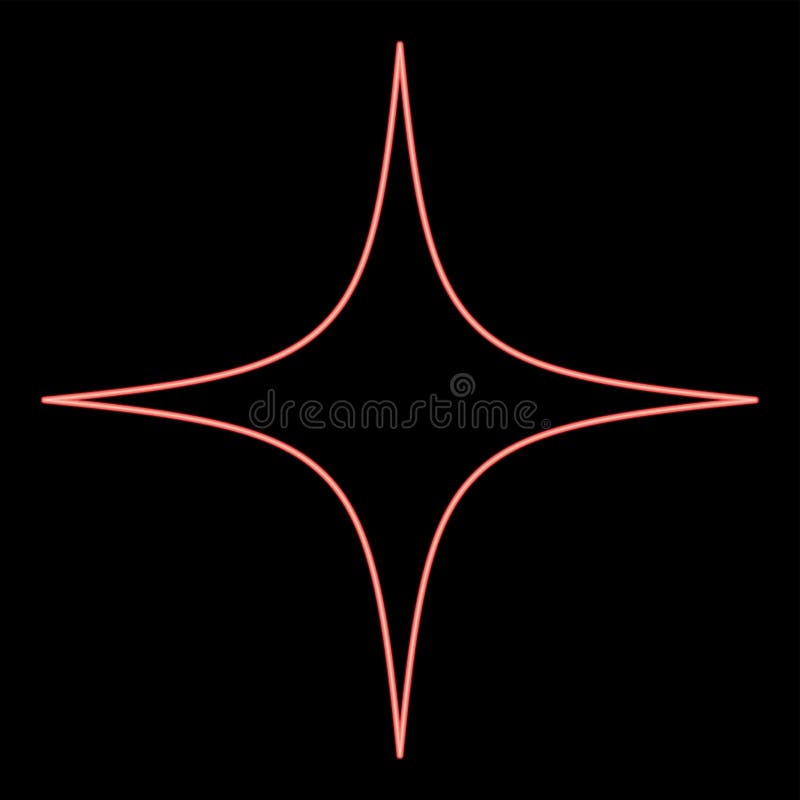 Neon Star Red Color Vector Illustration Flat Style Image Stock Vector ...