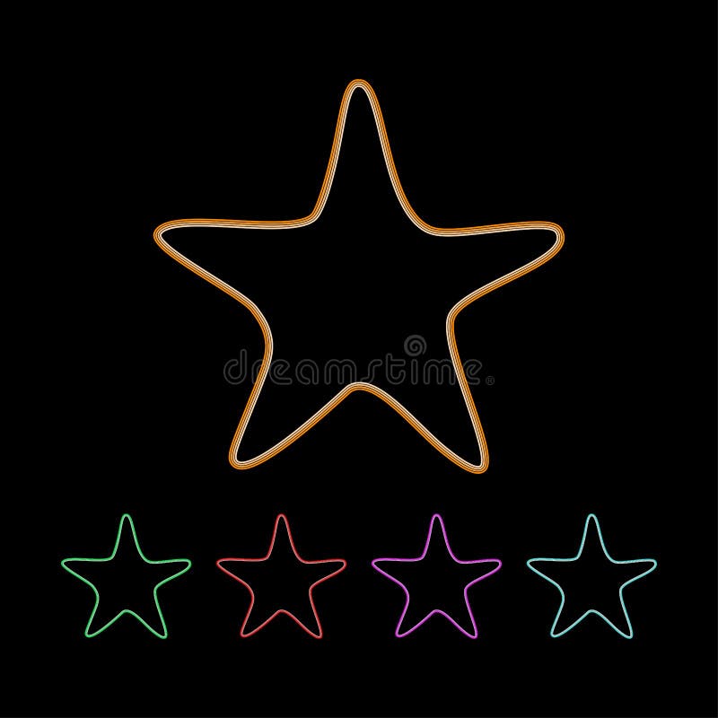 Neon stars stock vector. Illustration of effect, border - 253114544