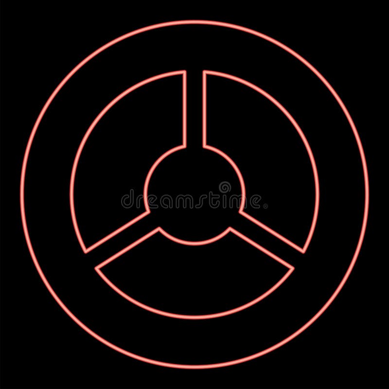 Neon Car Wheel Tire Red Color Vector Illustration Image Flat Style ...