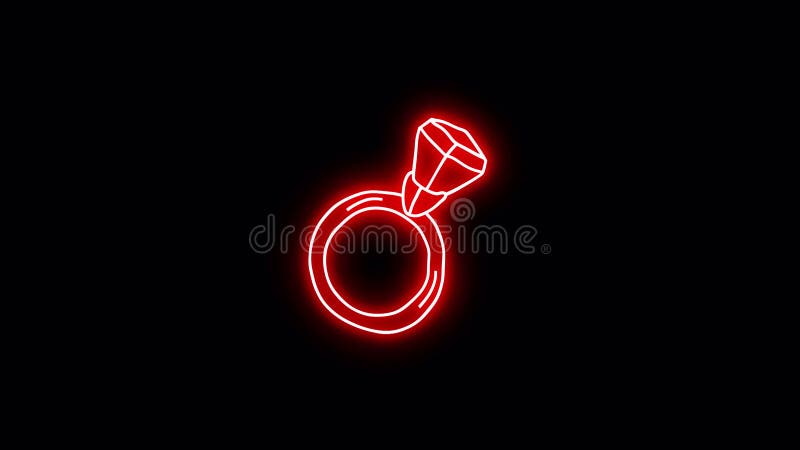 Neon Sticker of a Red Ring. Stock Footage - Video of wife, gold: 354096660