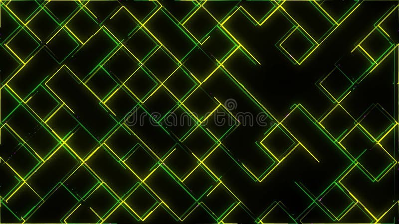 Neon Stripes and Squares are Flashing, Yellow and Green Stock Footage ...