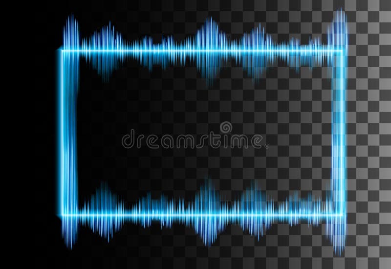 Neon Style Abstract Rectangular Frame. Blue Effect Frame. Glittering ...