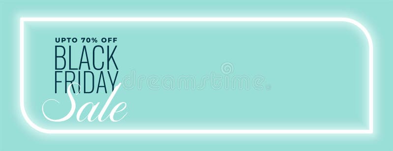 Neon Style Black Friday Sale Promo Banner with Text Space Stock Vector ...