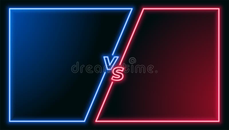 Neon Style Dual Fight Versus Vs Banner for Team Battle Stock Vector ...