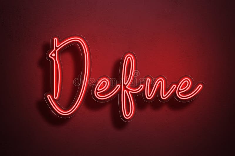 Red Neon Style Text Effect of Name Defne on Red Background Stock Image ...