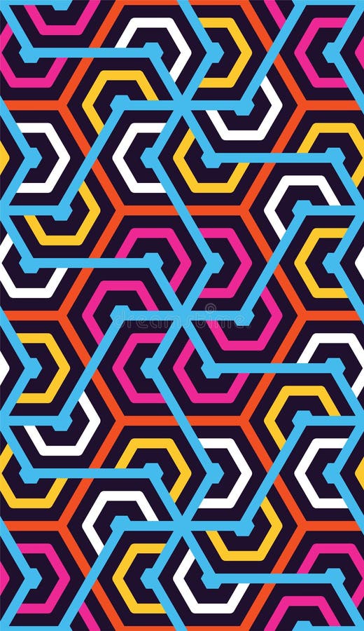 Neon Style Hexagons Abstract Pattern Stock Vector - Illustration of ...