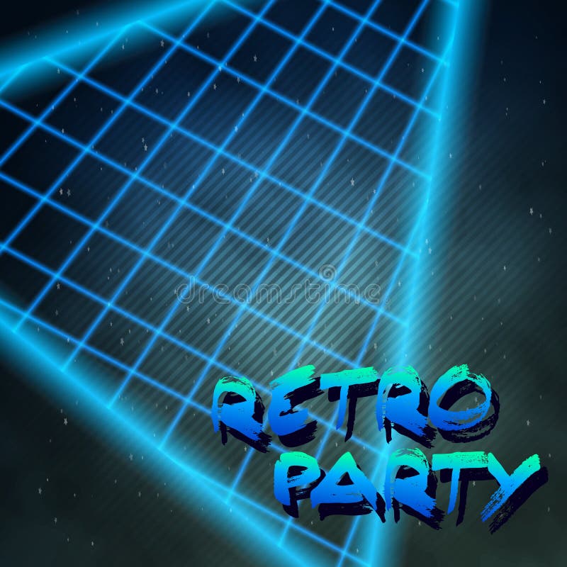 Neon Style Triangle Techno Background. Outer Space Poster Illust Stock ...