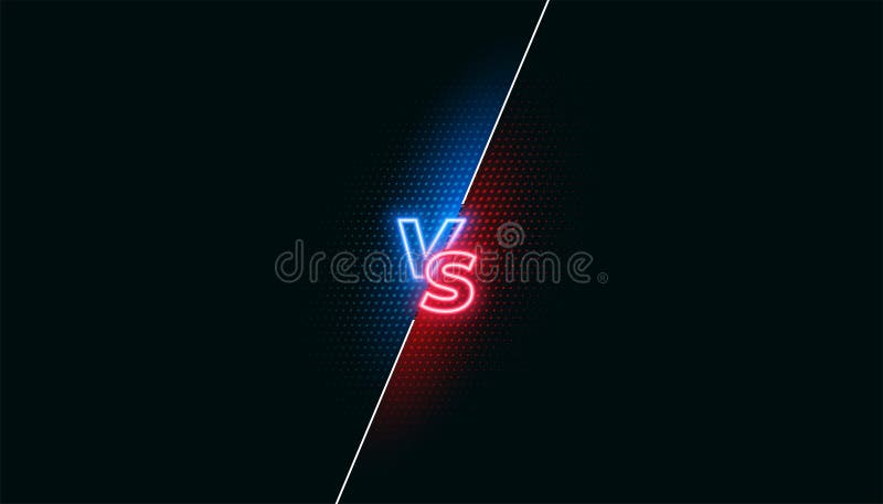 Neon Style Versus Vs Modern Banner for Team Battle or Comparison Stock ...