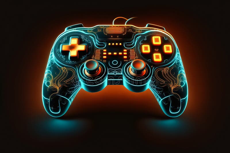 Neon-stylized Gamepad in a Unique Design. Future of Gaming. Console ...