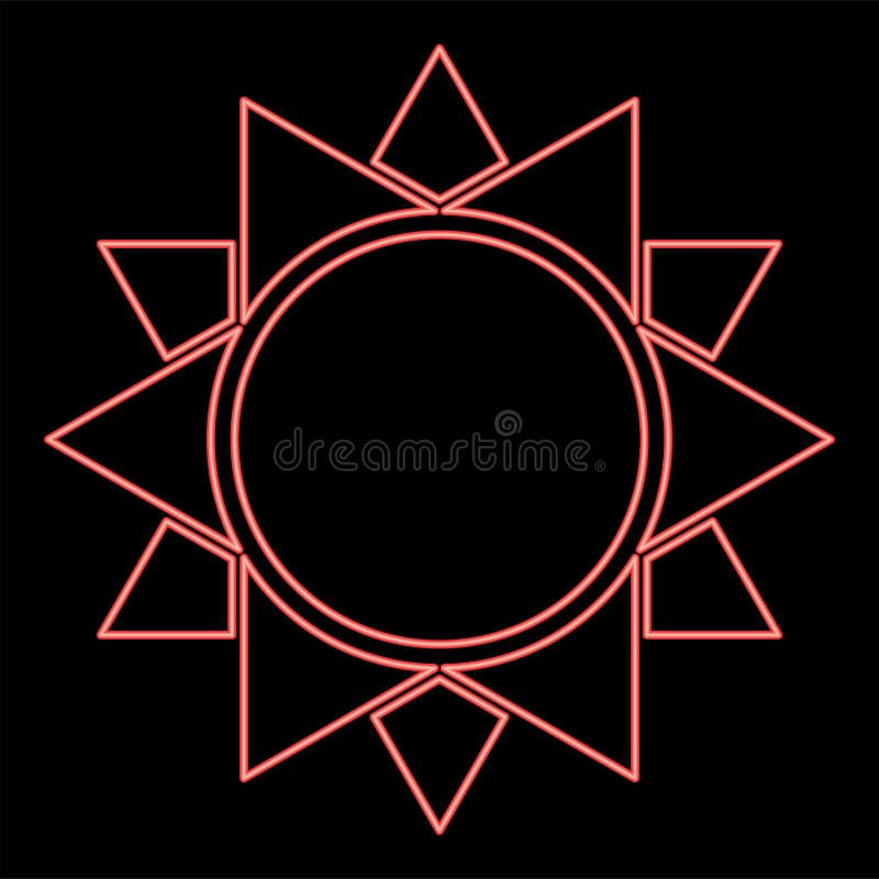 Neon Sun Red Color Vector Illustration Image Flat Style Stock Vector ...