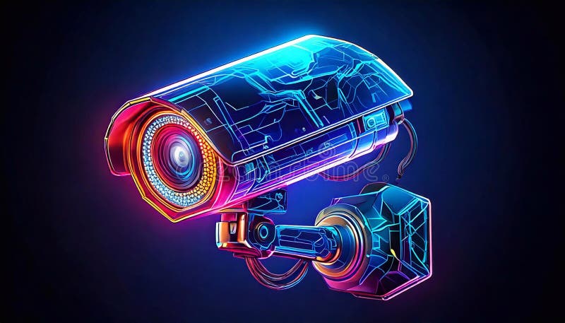 This Neon Surveillance Camera Boasts a Sleek Design with High-tech ...