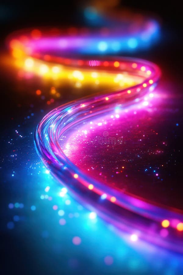 Neon Swirl Effect, a Bright, Colorful Swirl of Neon Lights Creates a ...