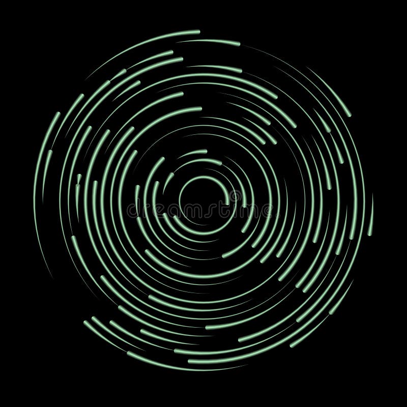 Neon Swirl Shape, Abstract Illustration. Circle Round Neon Lines ...