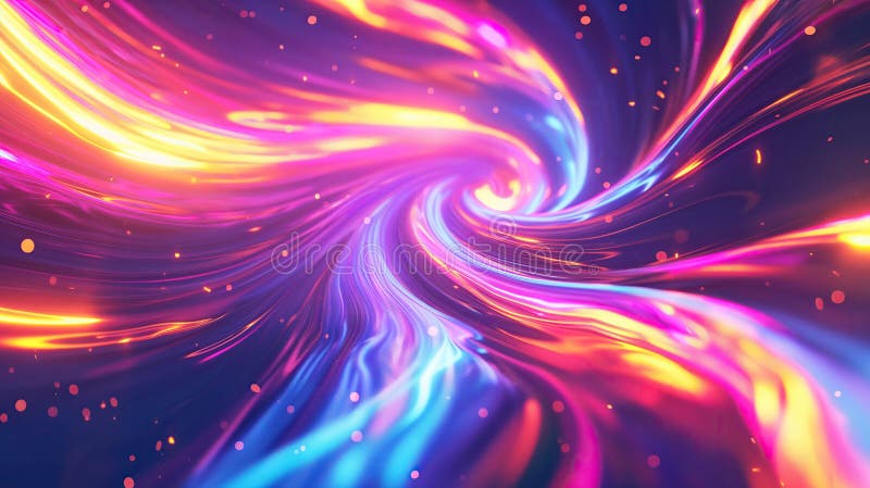 Neon Swirling Stream stock illustration. Illustration of magic - 307513240