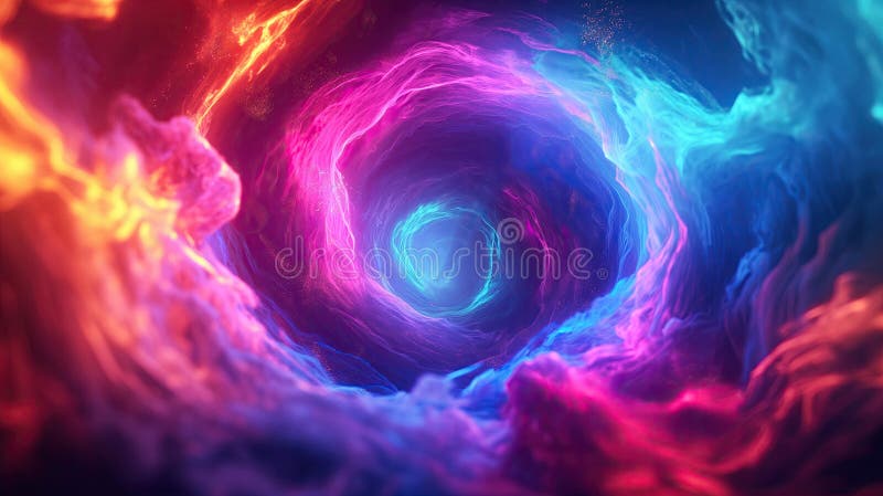 Neon Swirling Stream stock illustration. Illustration of bright - 307538843