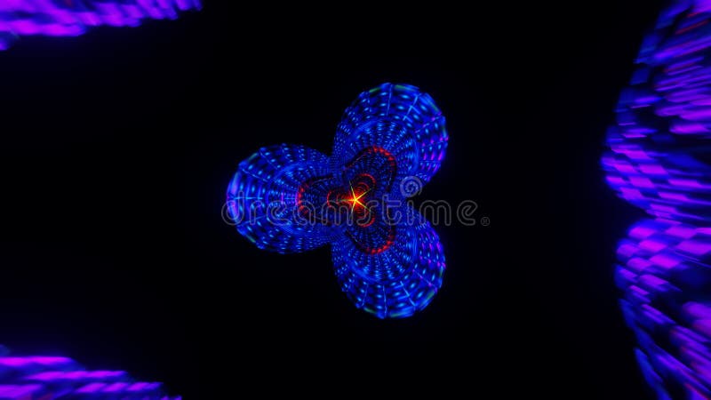 Neon Swirls Pulse Rhythmically in a Pulsating VJ Loop. Stock Footage ...