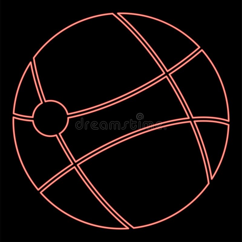 Neon Symbol of Global Technology Red Color Vector Illustration Flat ...