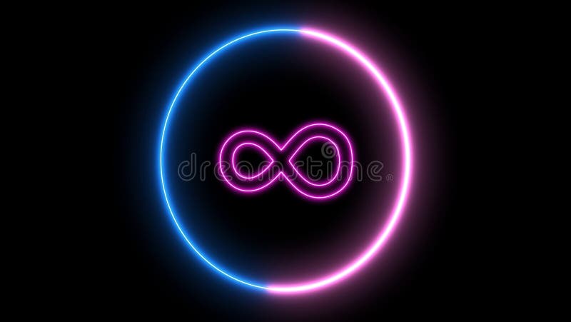 Neon light infinity symbol stock illustration. Illustration of ...