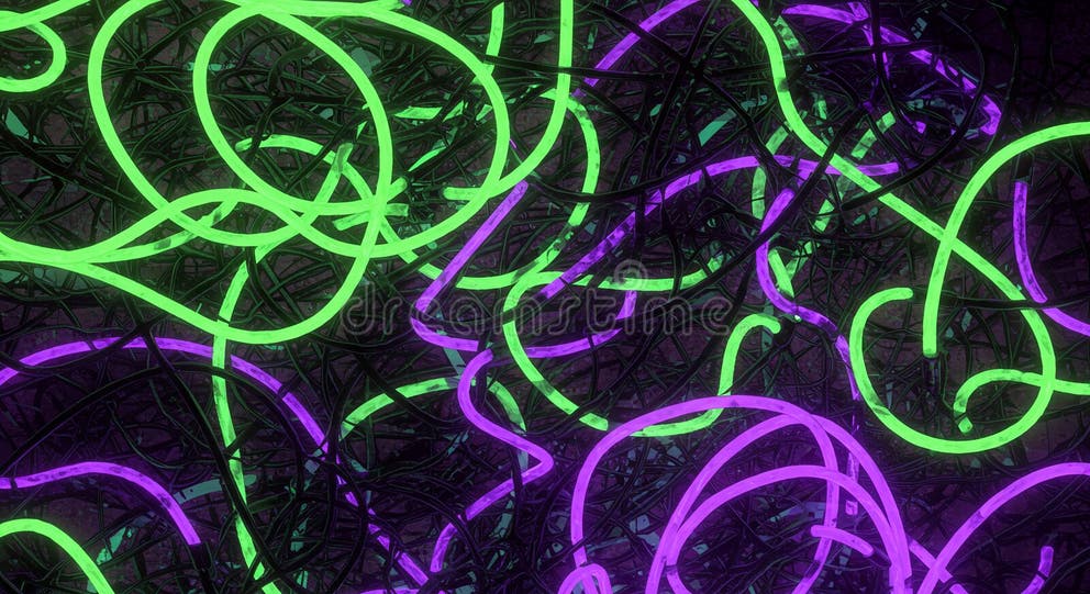 Neon Synaptic Storm - Electrified Chaos of Luminous Tangles AI ...