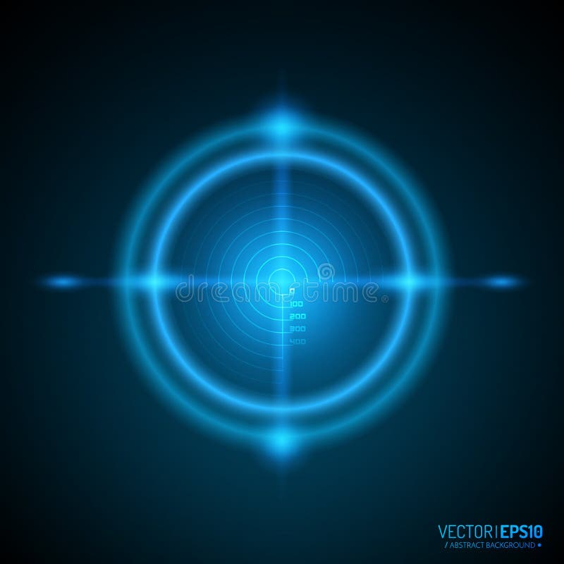 Sniper Scope . Neon Target Concept. Game Interface Element Stock Vector ...