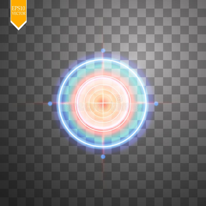 Neon Target Isolated. Game Interface Element. Vector Illustration Stock ...