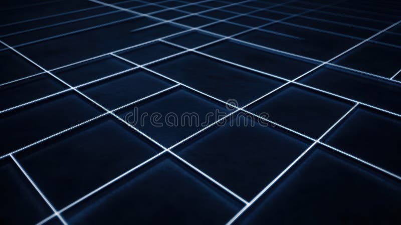 Neon Tech-inspired Grid Pattern Viewed from Above on Blue Backdrop ...