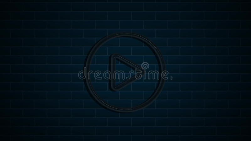 Neon Technology Icon on Dark Background. Information Technology. Motion ...