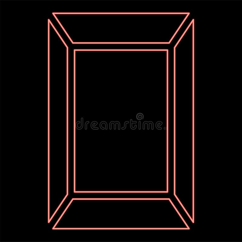 Neon Template Picture Rectangular Red Color Vector Illustration Image ...