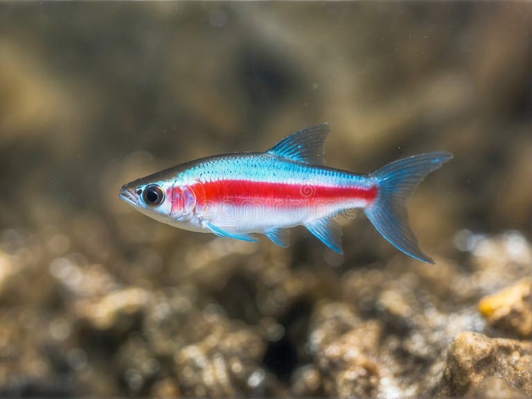 Neon Tetra Fish in Clear Water Stock Illustration - Illustration of ...