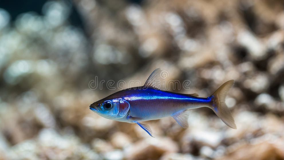 Neon Tetra Fish in Clear Water Stock Illustration - Illustration of ...