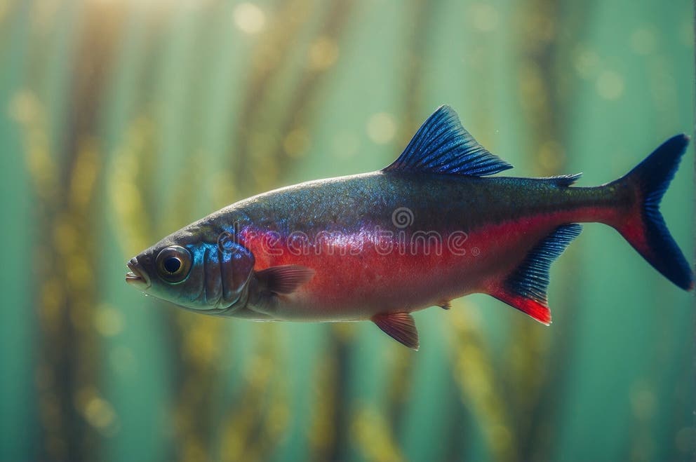 Neon Tetra Fish in Clear Water Stock Illustration - Illustration of ...