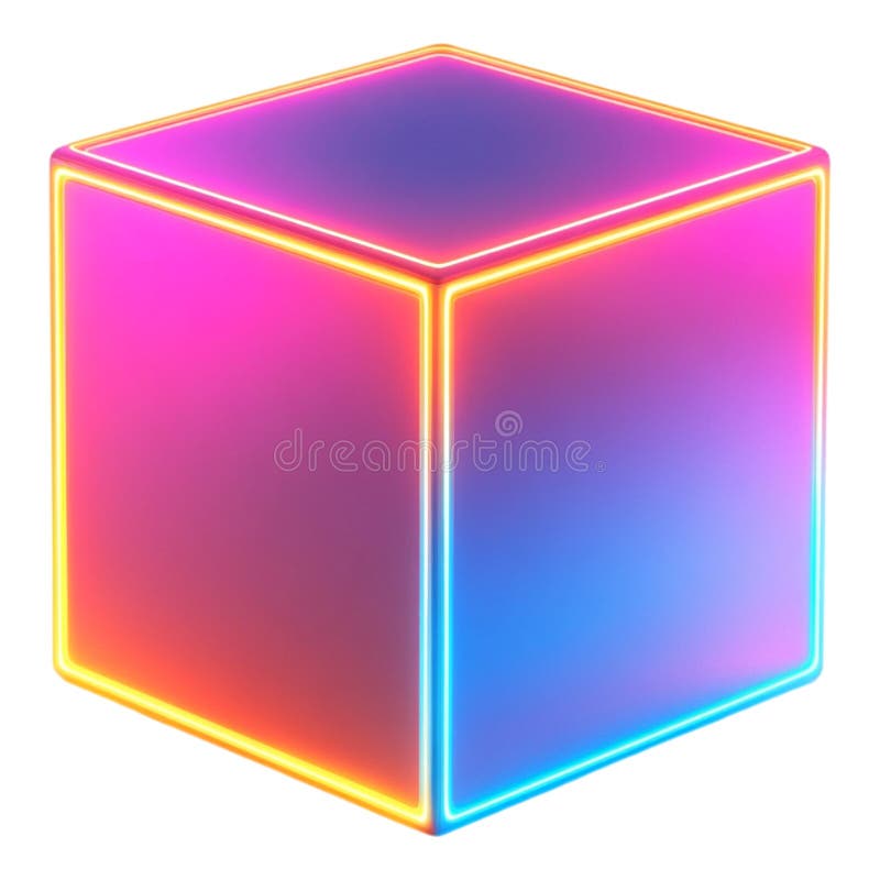 Neon Text Block Against Transparent Background for Eye-catching Designs ...