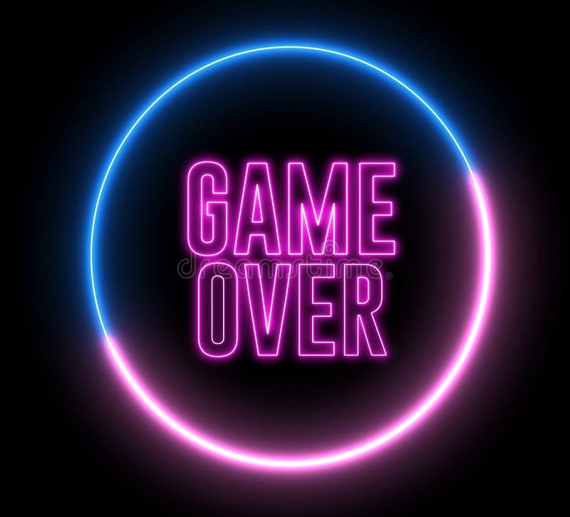 Neon Text of `GAME OVER` Inside Neon, Led Swirling Round Stock ...