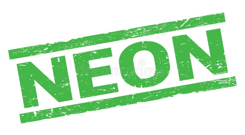 NEON Text on Green Rectangle Stamp Sign Stock Illustration ...