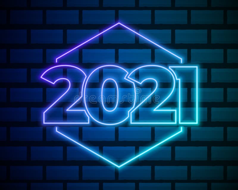 2021 Neon Text. 2021 New Year Design Template. Light Banner. Vector ...