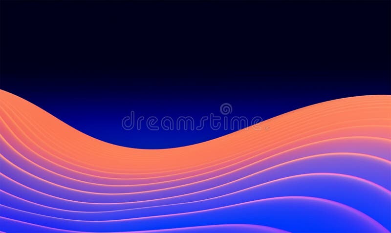 Neon Texture Wave Abstract Wall Design Stock Illustration ...