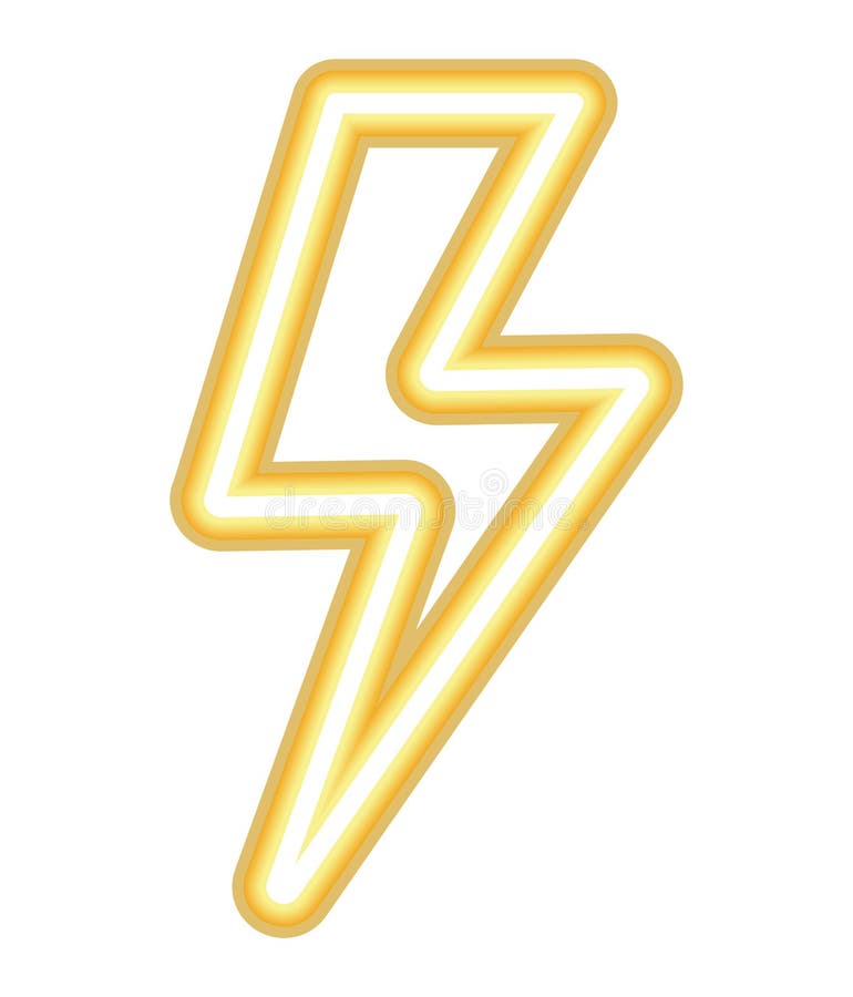 Neon thunder design stock vector. Illustration of emblem - 254945236