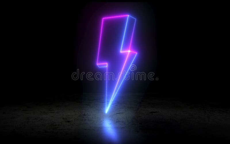 Thunder Icon Vector. Line Lightning Bolt Symbol Stock Vector ...