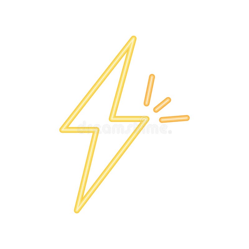 Neon thunder sign stock vector. Illustration of vector - 295541157