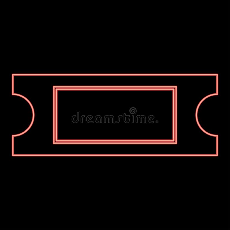 Neon Ticket Red Color Vector Illustration Flat Style Image Stock Vector ...